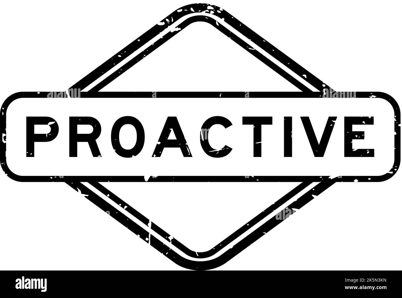 Grunge black proactive word rubber seal stamp on white background Stock ...