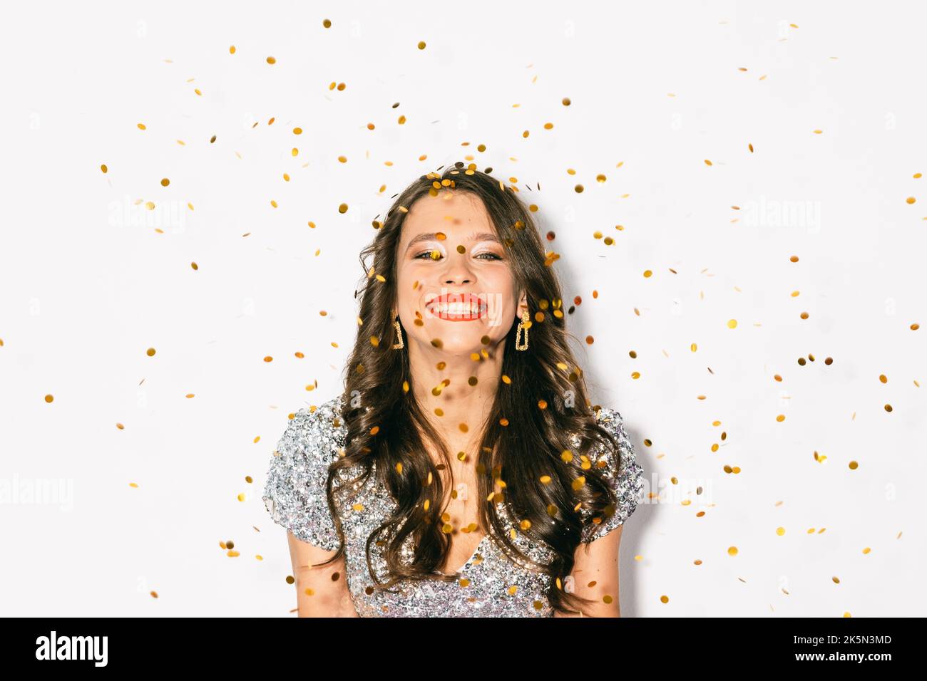 birthday celebration excited woman festive decor Stock Photo - Alamy