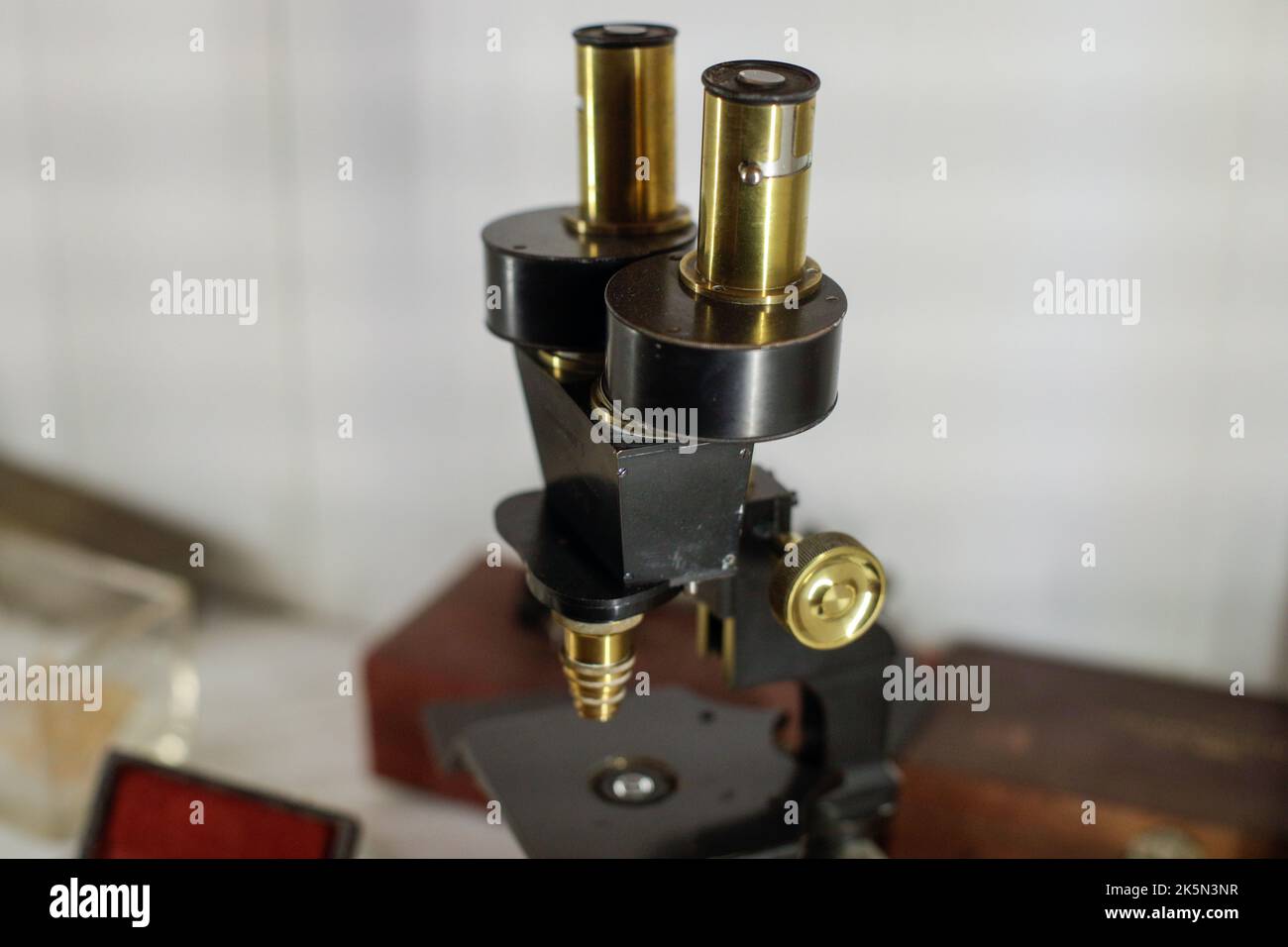 Shallow depth of field (selective focus) details with an old and used ...