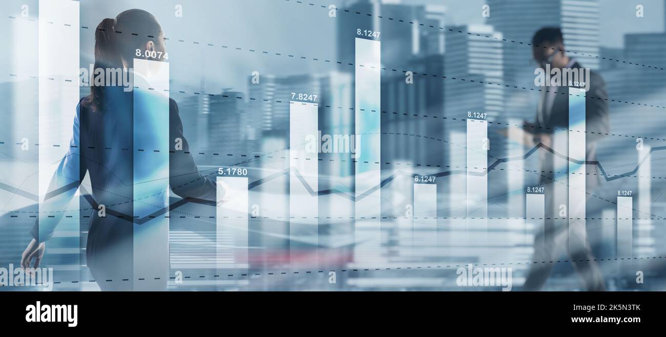 Finacial concept. Business Graph Stock Market chart. Digital charts and ...