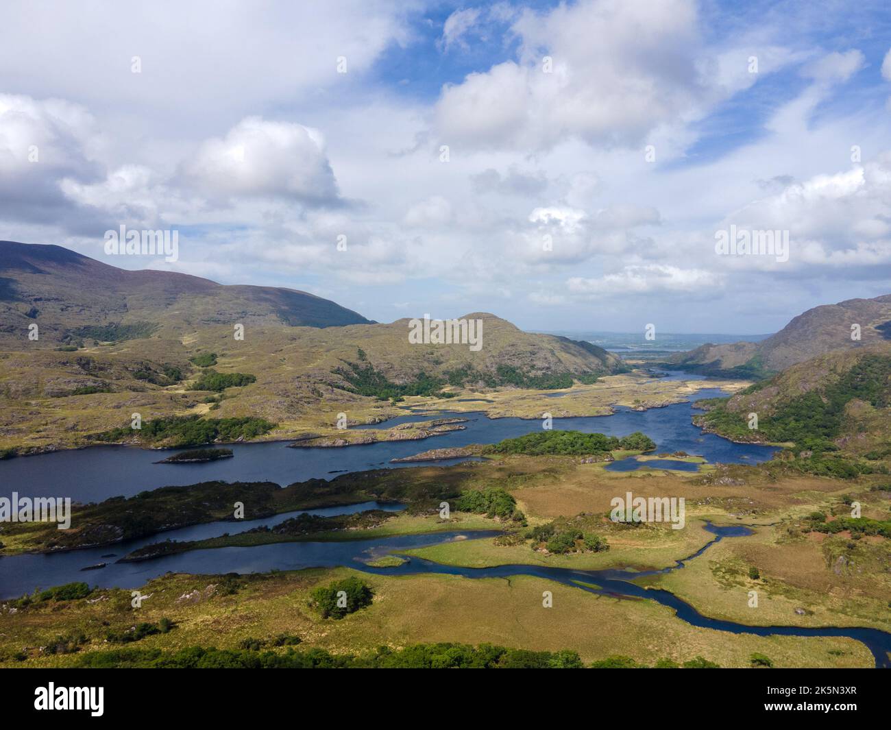 Ireland, County Kerry. Ladies View, spectacular viewpoint over the Ring ...