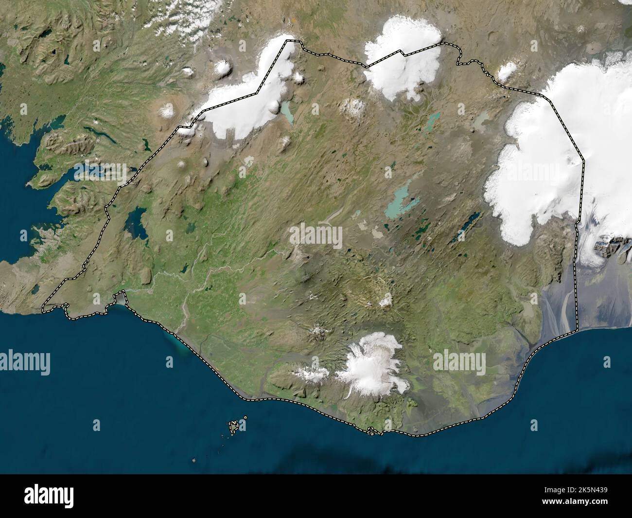 Suurland, region of Iceland. Low resolution satellite map Stock Photo ...