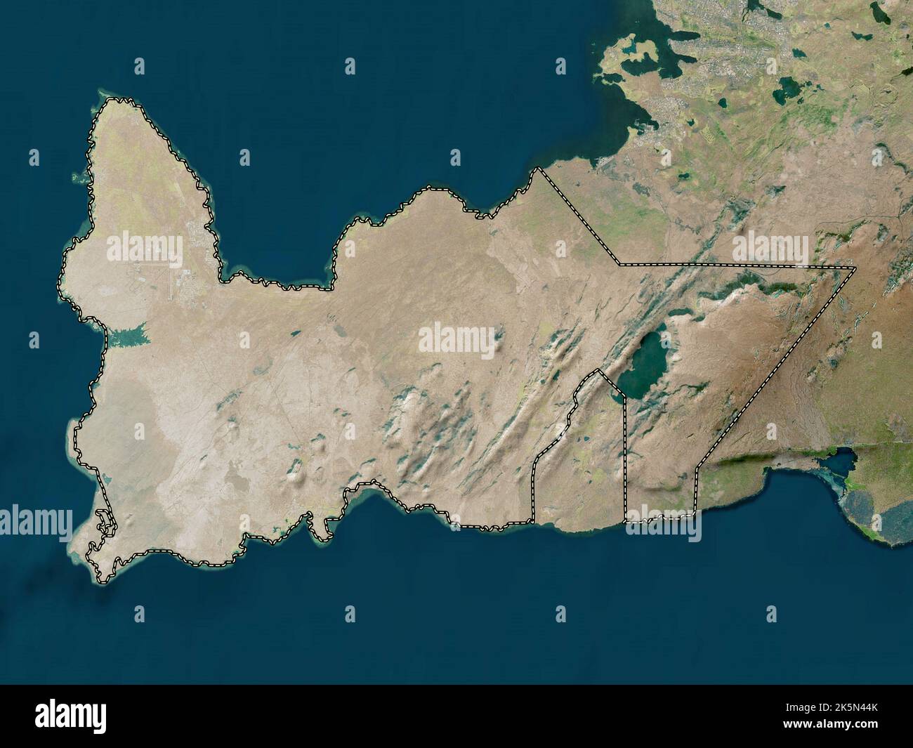 Suurnes, independent town of Iceland. High resolution satellite map ...