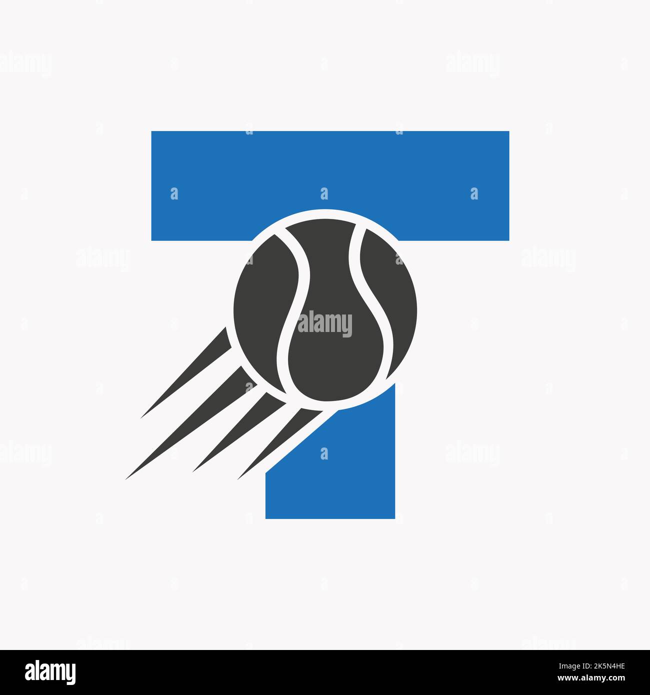 Initial Letter T Tennis Logo Concept With Moving Tennis Ball Icon ...