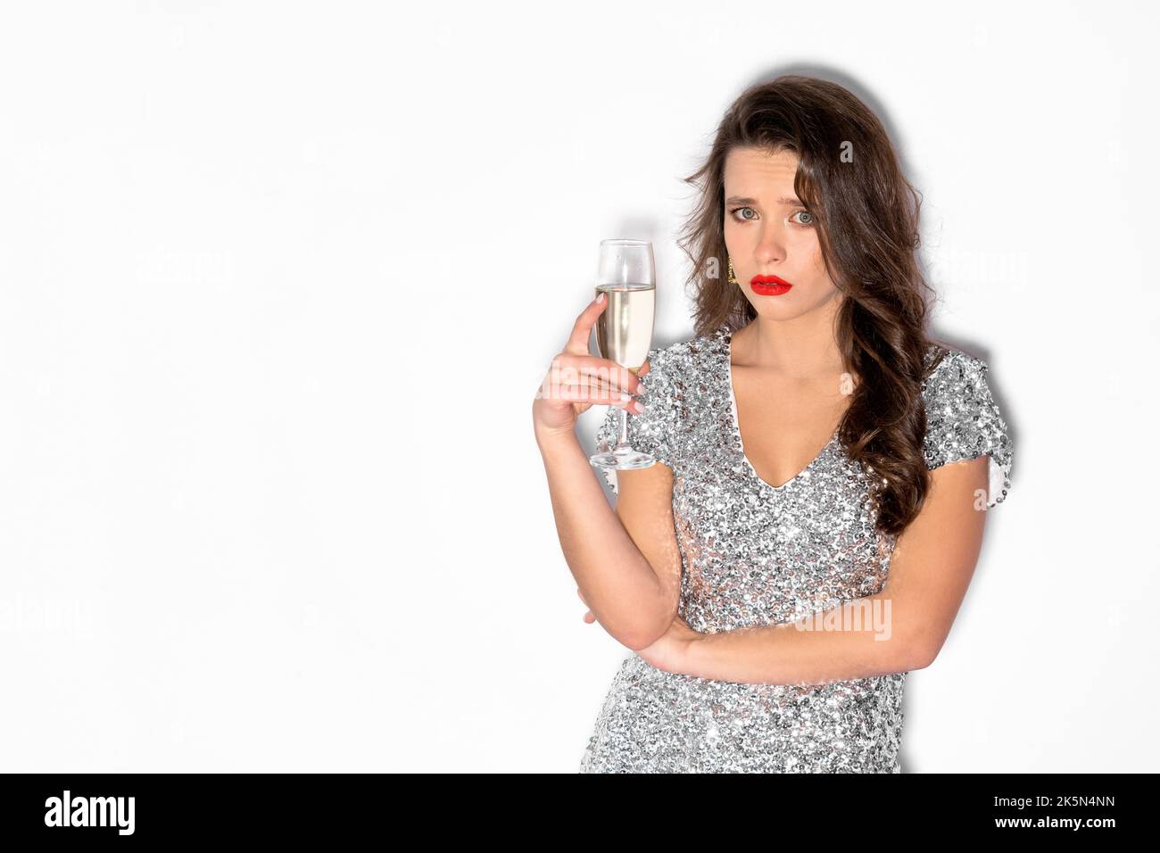 corporate party sad woman boring celebration Stock Photo - Alamy