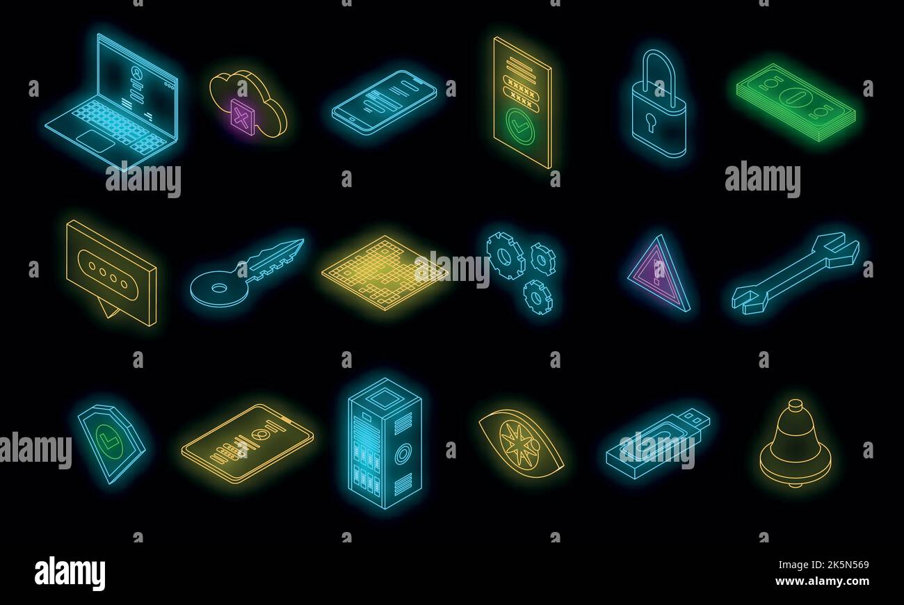 Multi Factor Authentication Icons Set Isometric Set Of Multi Factor