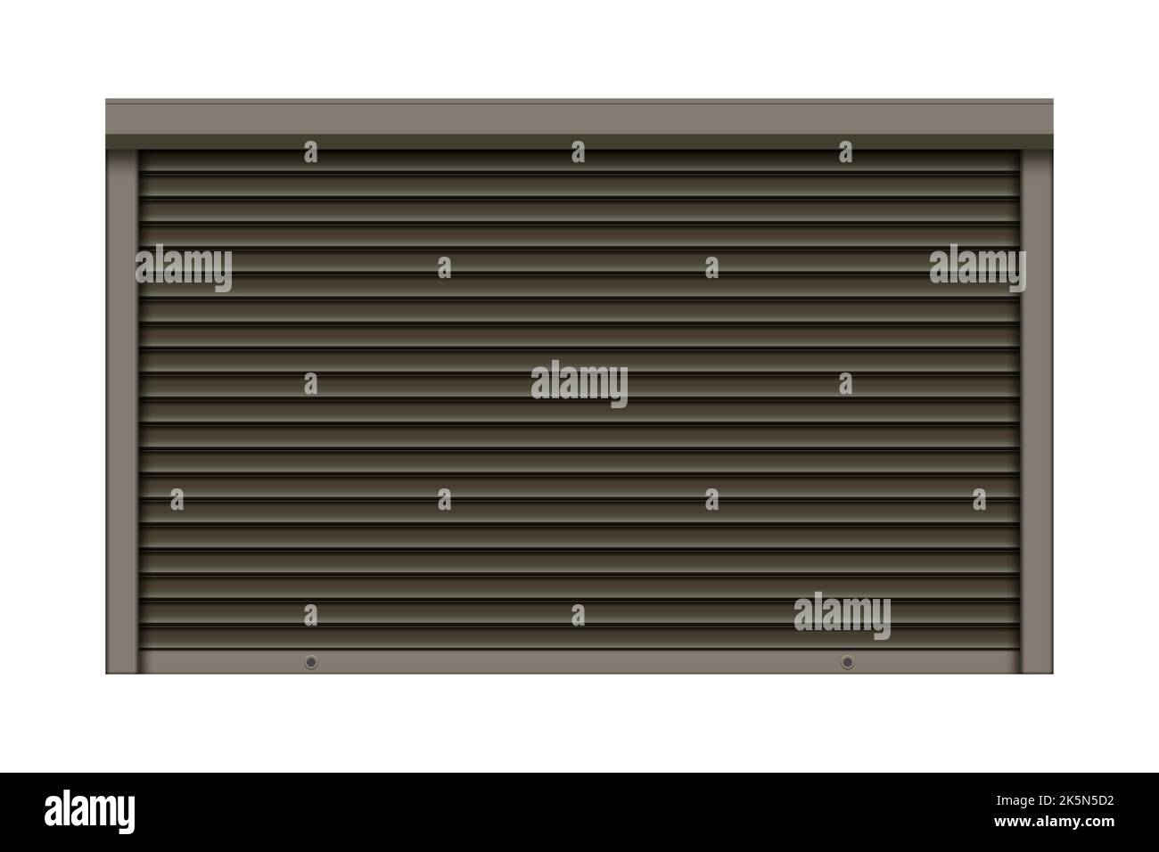 Brown closed roller garage shutter door with realistic texture mockup ...