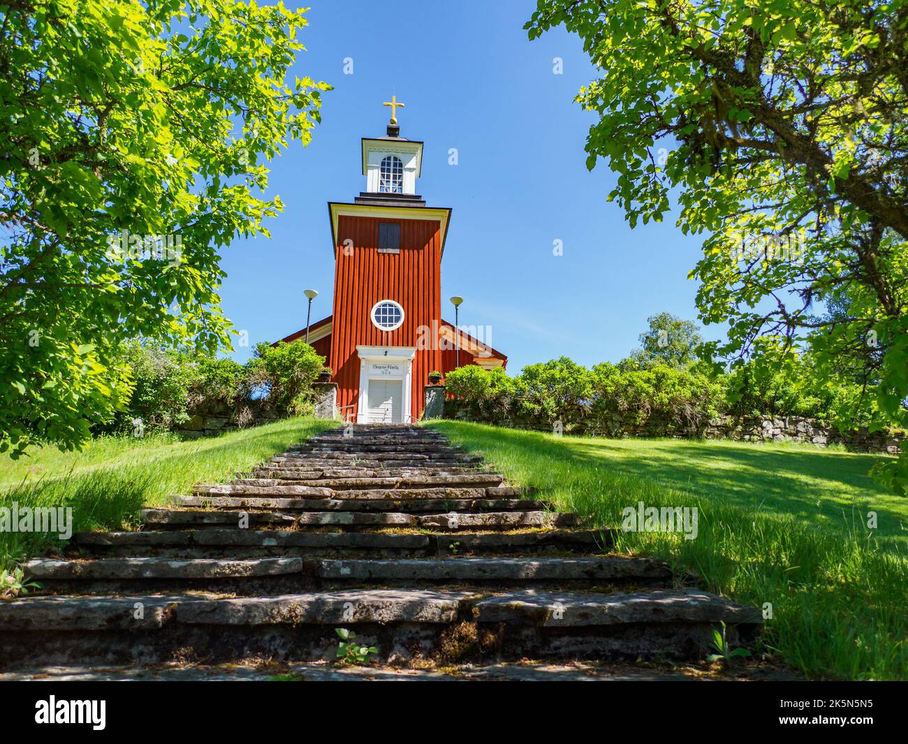 Kyrkan, Gunnarskog, Sweden - July, 2021: The Bogen Church was built in ...