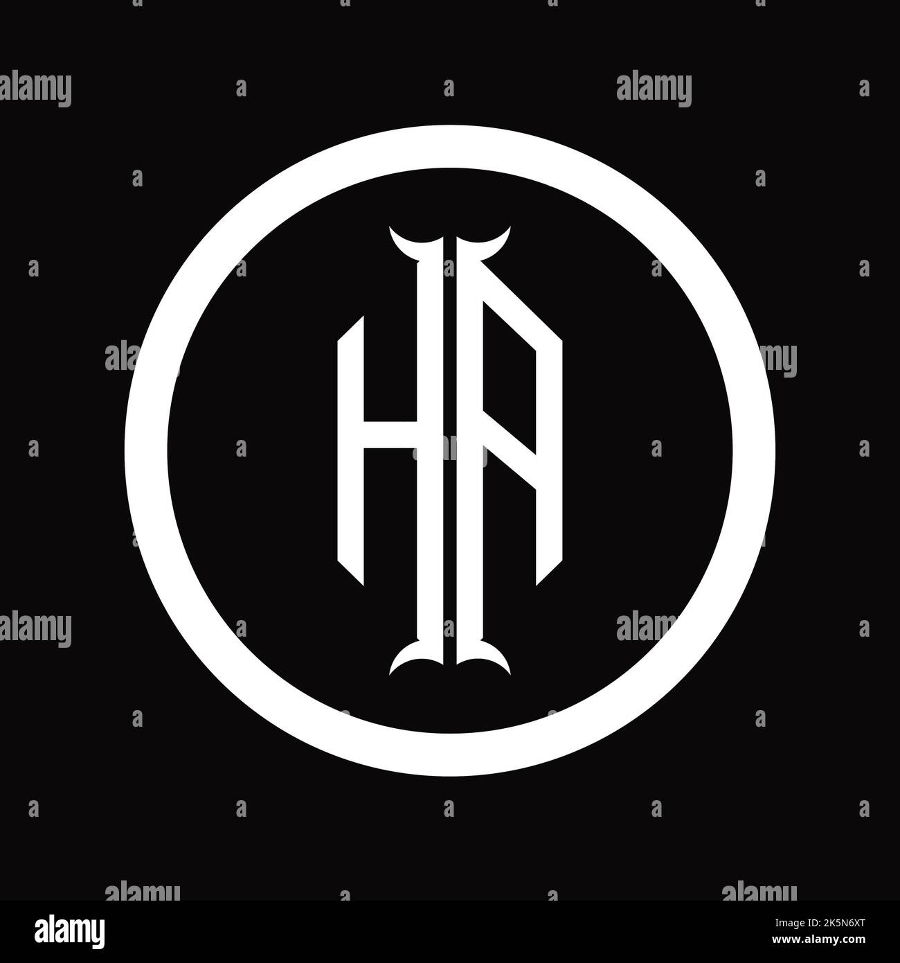 AH Logo monogram letter with hexagon horn shape design template Stock ...