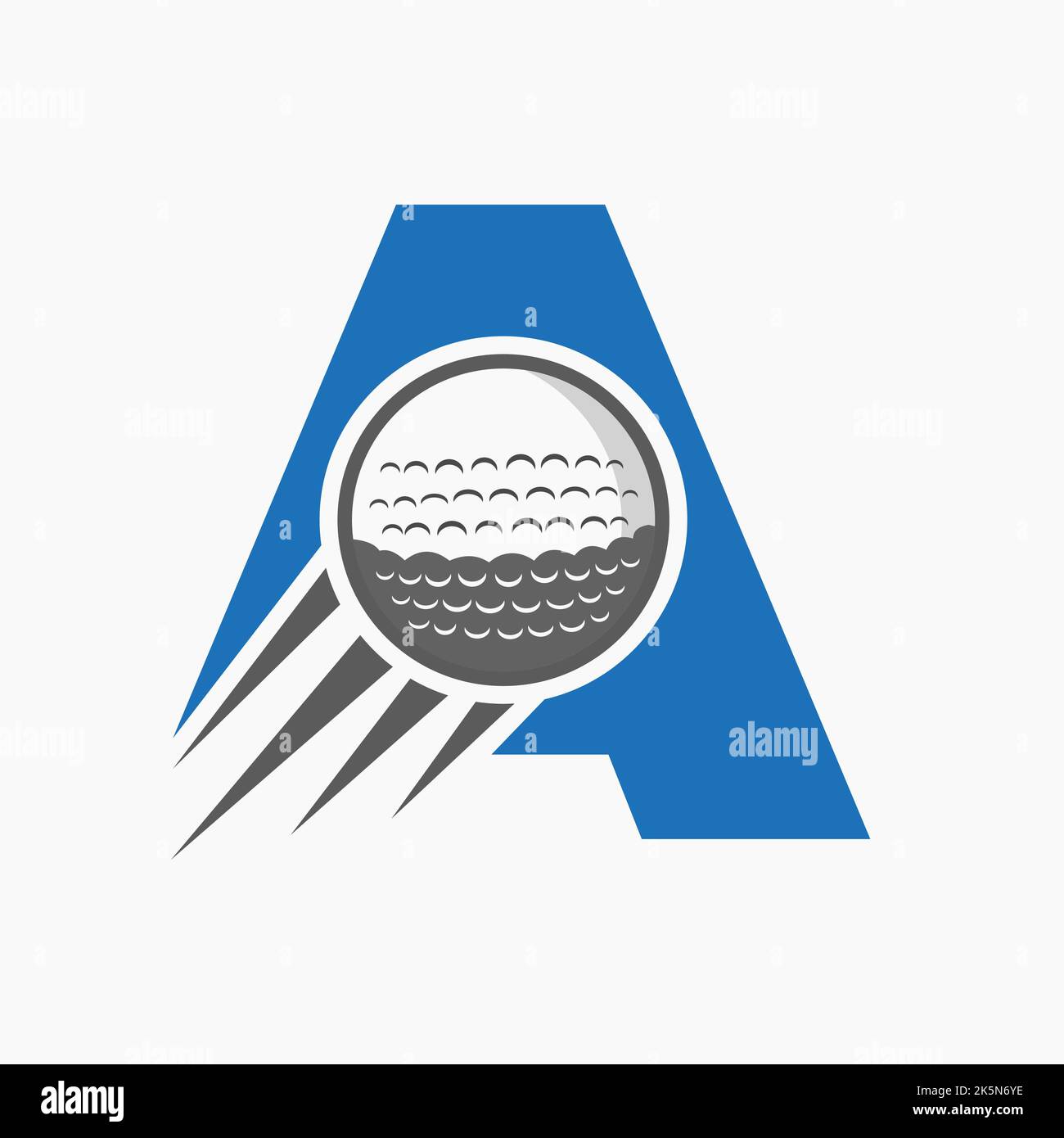 Letter A Golf Logo Concept With Moving Golf Ball Icon. Hockey Sports ...