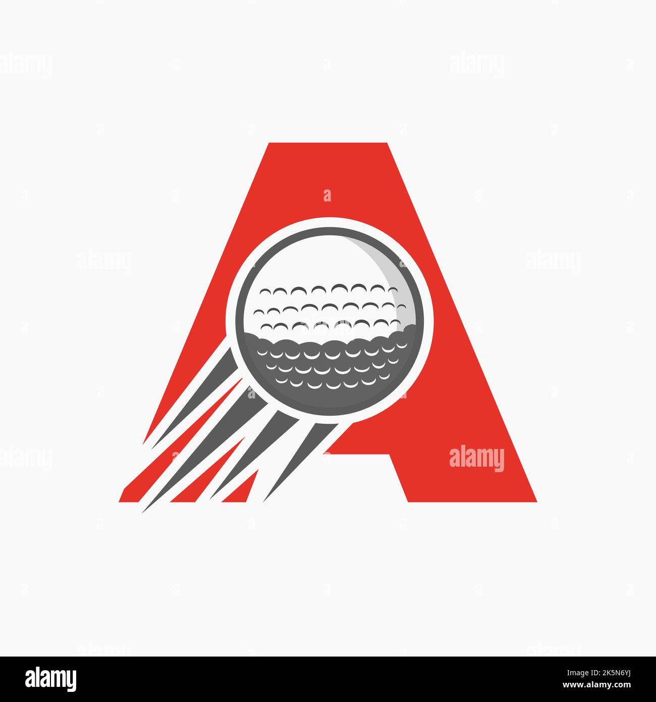 Letter A Golf Logo Concept With Moving Golf Ball Icon. Hockey Sports ...