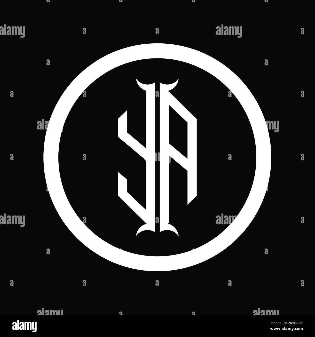 AY Logo monogram letter with hexagon horn shape design template Stock ...