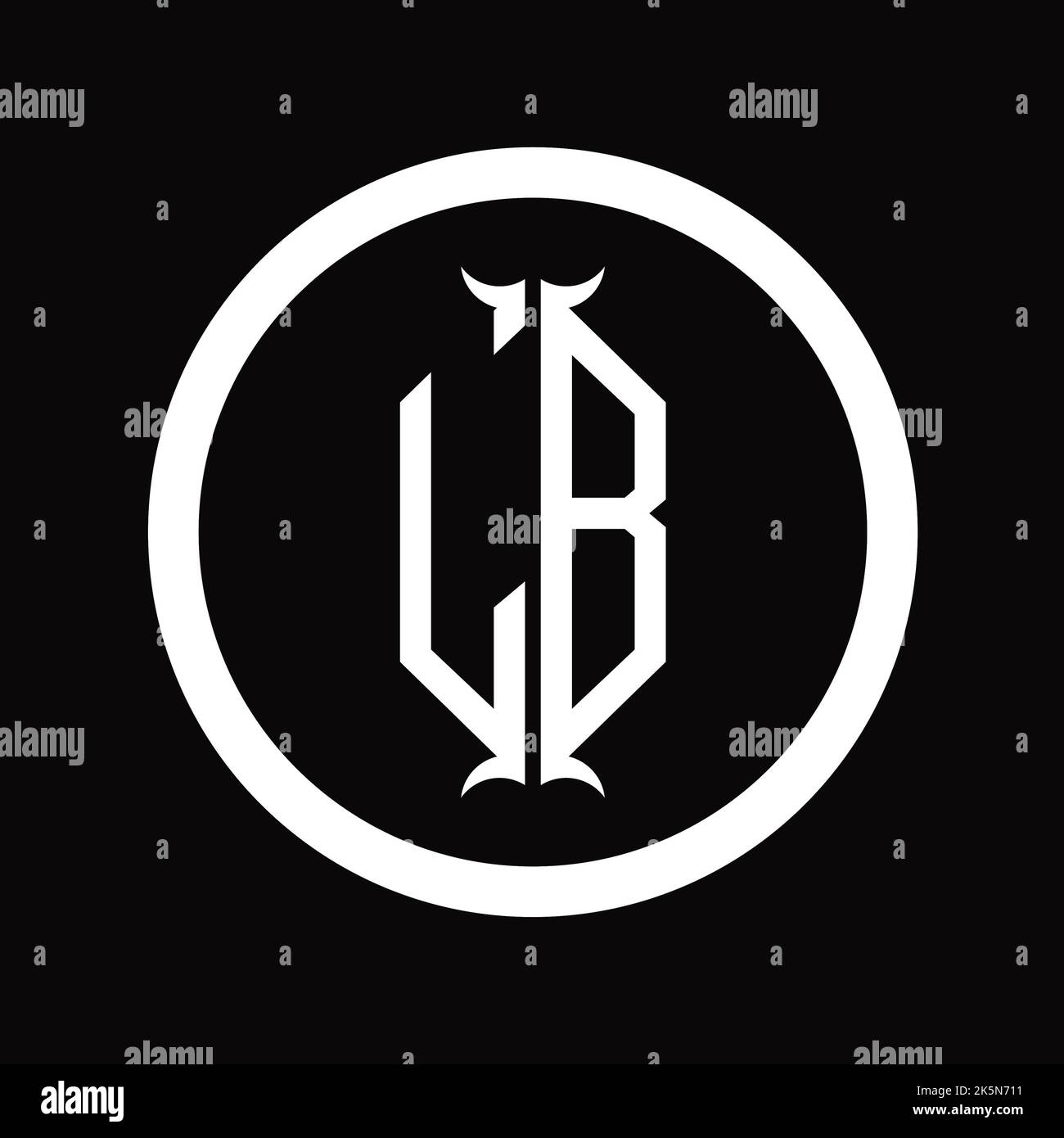 BL Logo monogram letter with hexagon horn shape design template Stock ...
