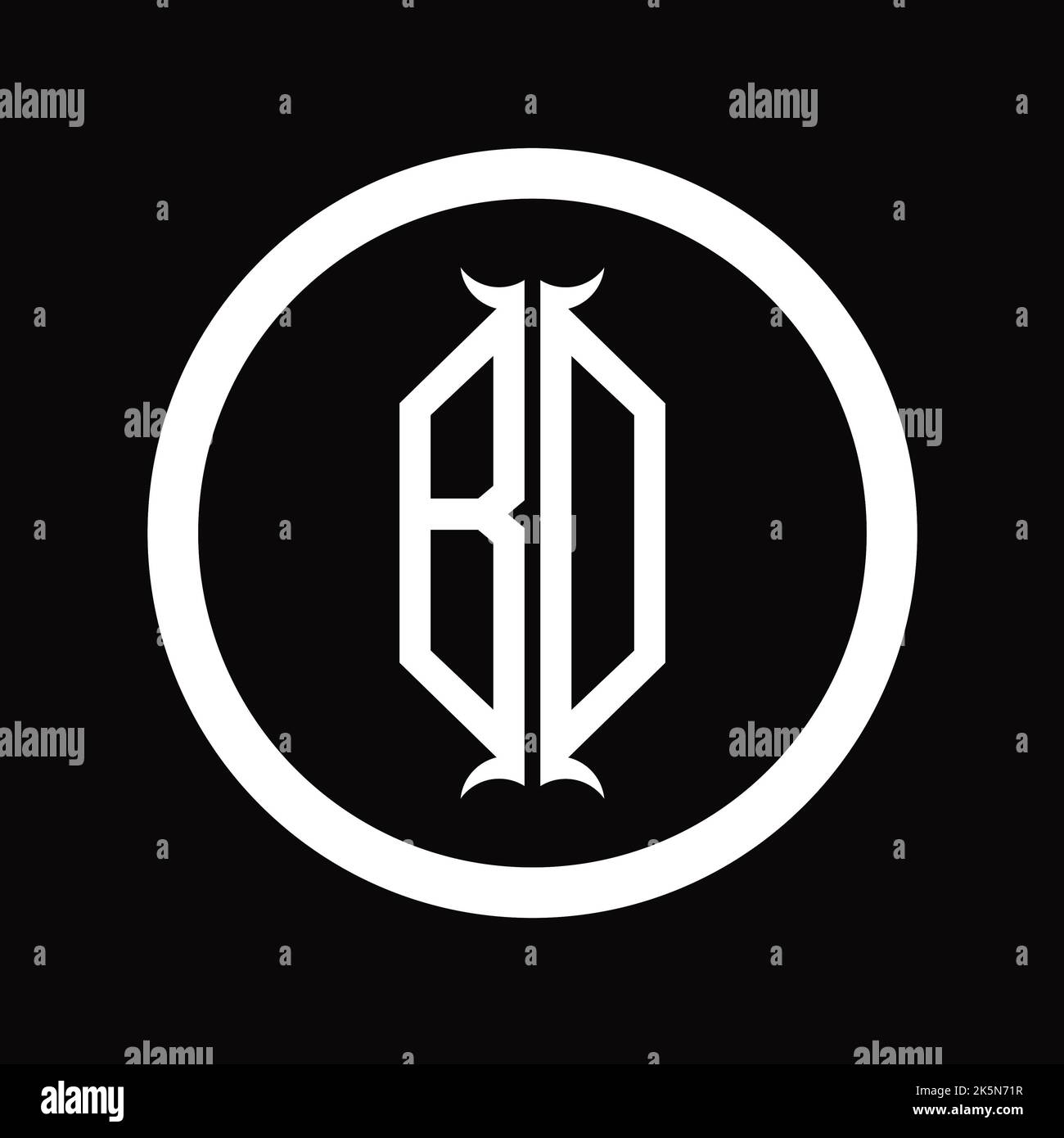 DB Logo monogram letter with hexagon horn shape design template Stock ...