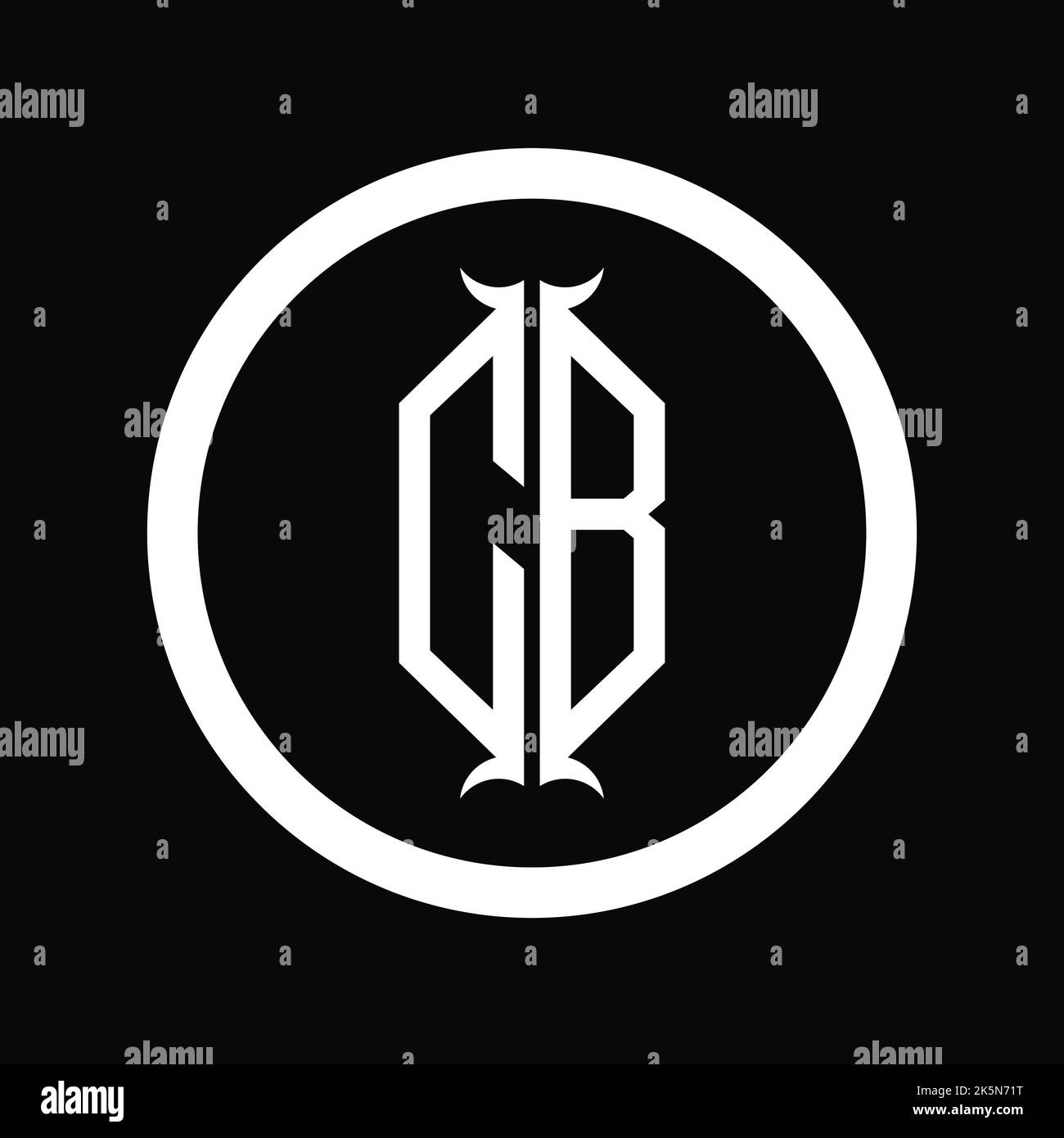 BC Logo monogram letter with hexagon horn shape design template Stock ...