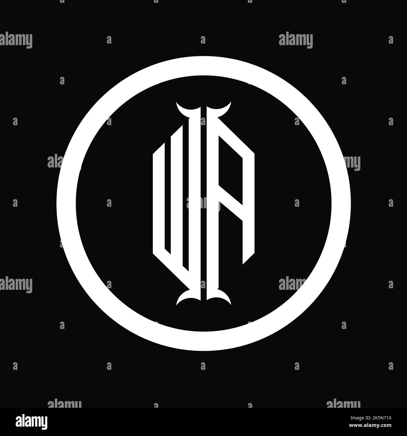 AW Logo monogram letter with hexagon horn shape design template Stock ...