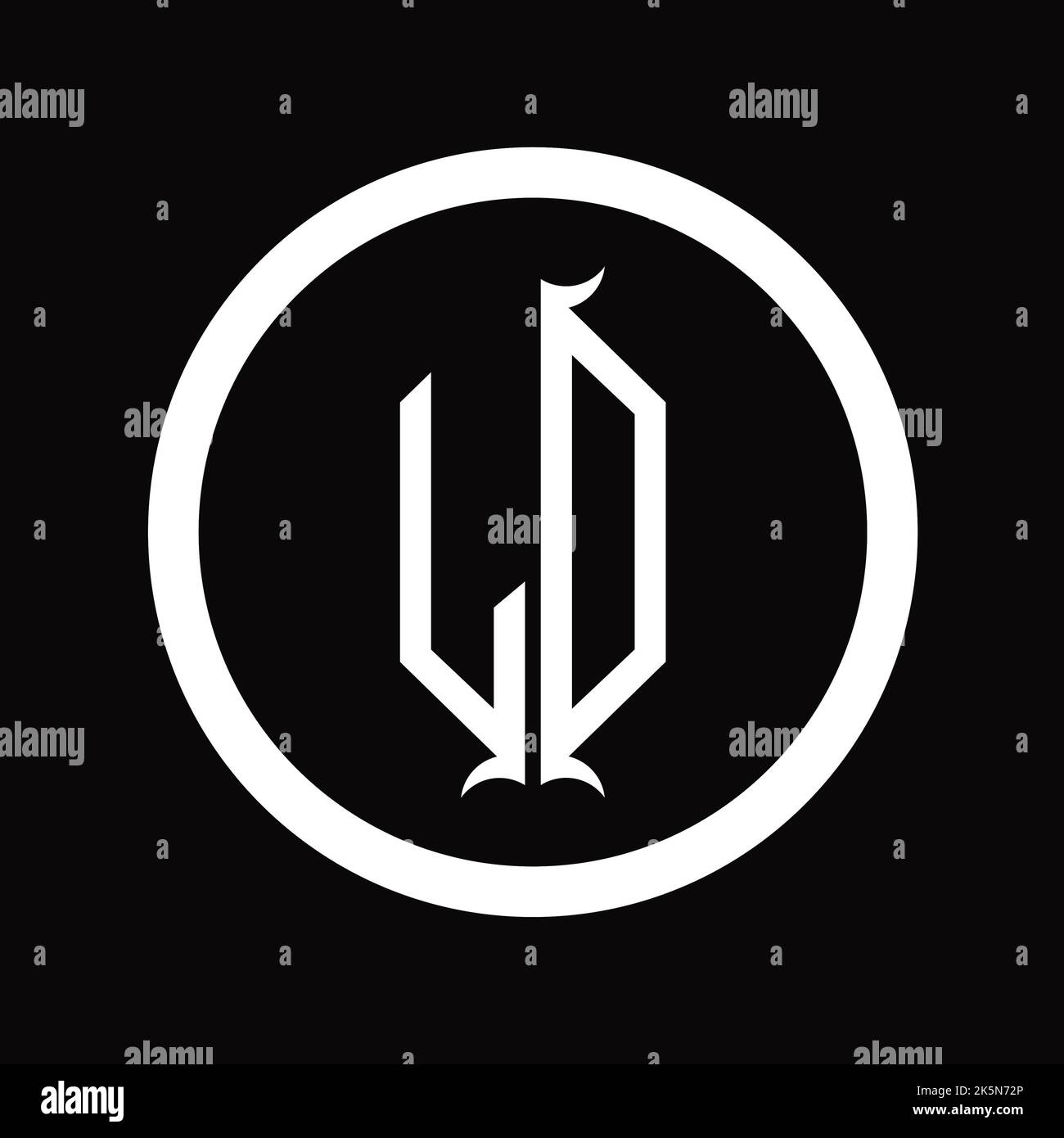 DL Logo monogram letter with hexagon horn shape design template Stock ...