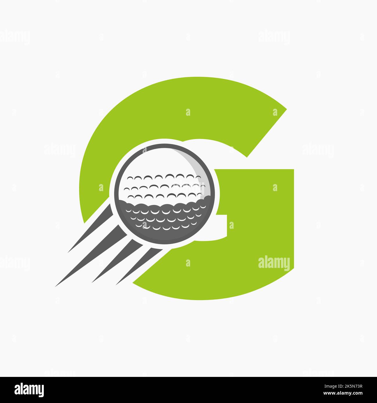 Letter G Golf Logo Concept With Moving Golf Ball Icon. Hockey Sports ...