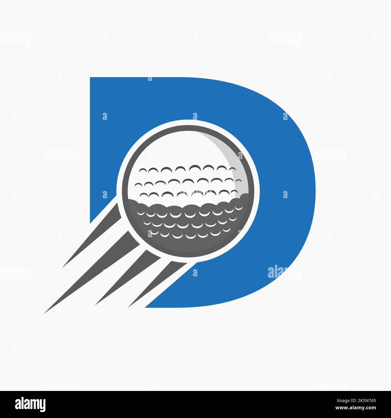 Letter D Golf Logo Concept With Moving Golf Ball Icon. Hockey Sports ...