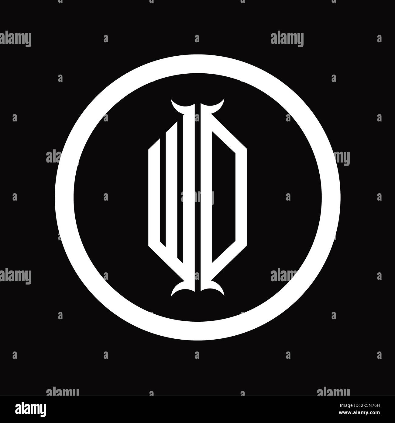 DW Logo monogram letter with hexagon horn shape design template Stock ...