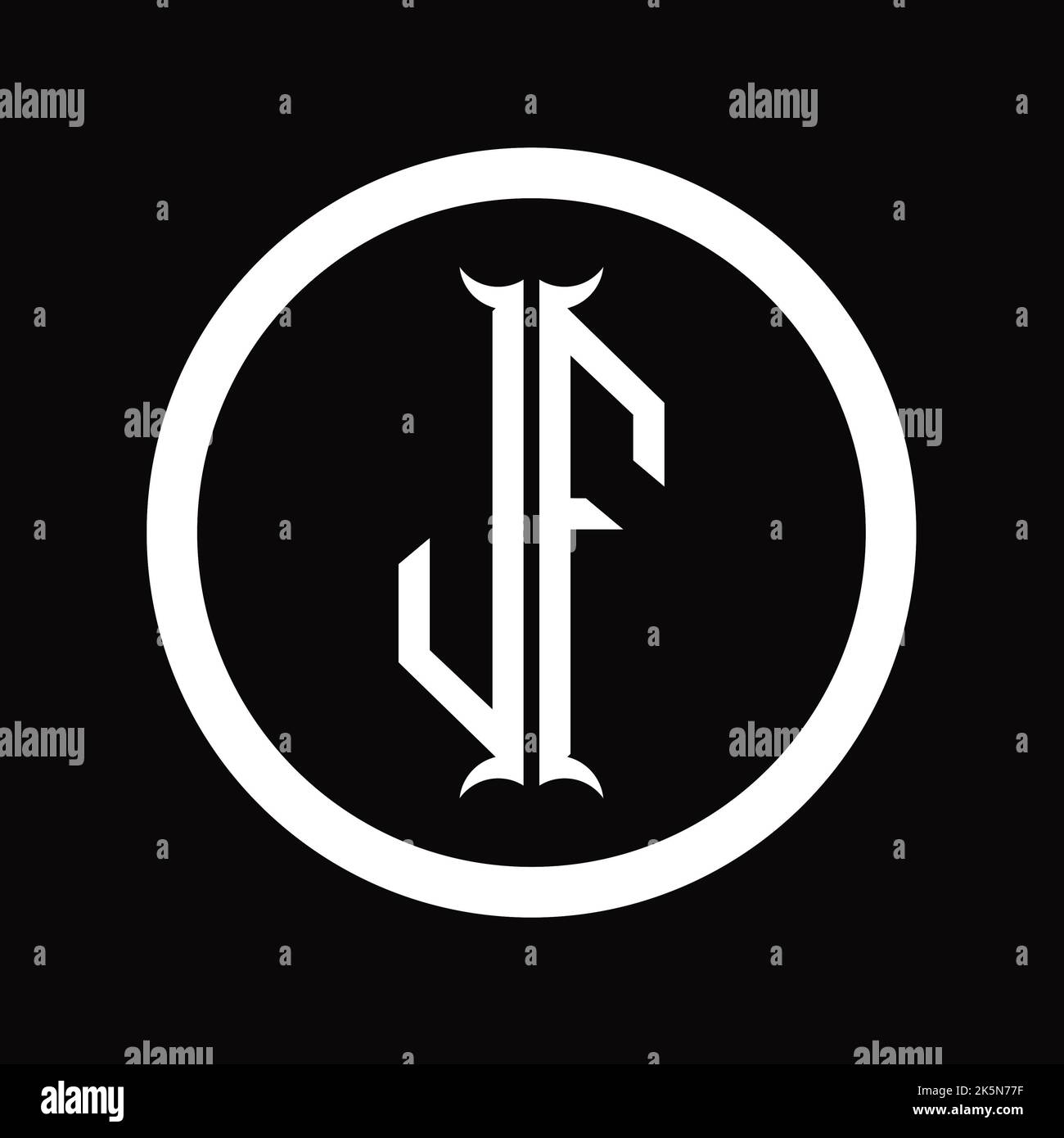 FJ Logo monogram letter with hexagon horn shape design template Stock ...