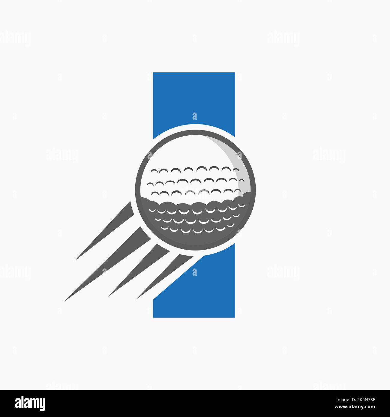 Letter I Golf Logo Concept With Moving Golf Ball Icon. Hockey Sports ...