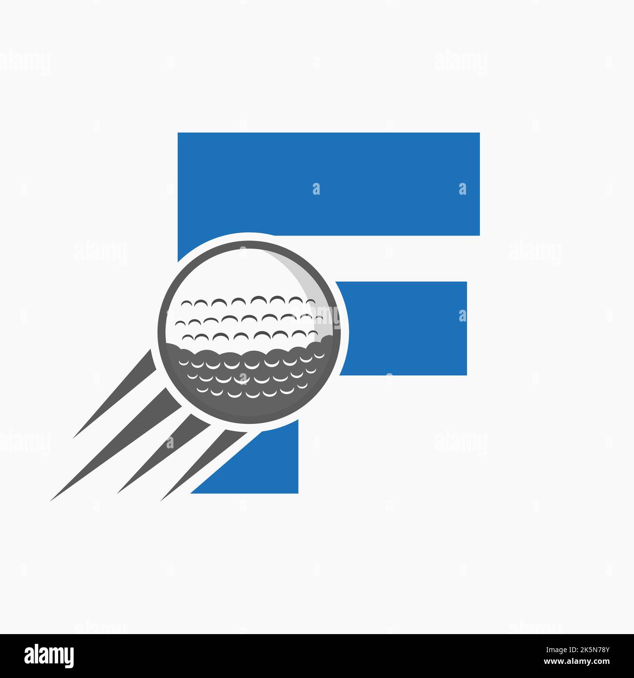 Letter F Golf Logo Concept With Moving Golf Ball Icon. Hockey Sports ...
