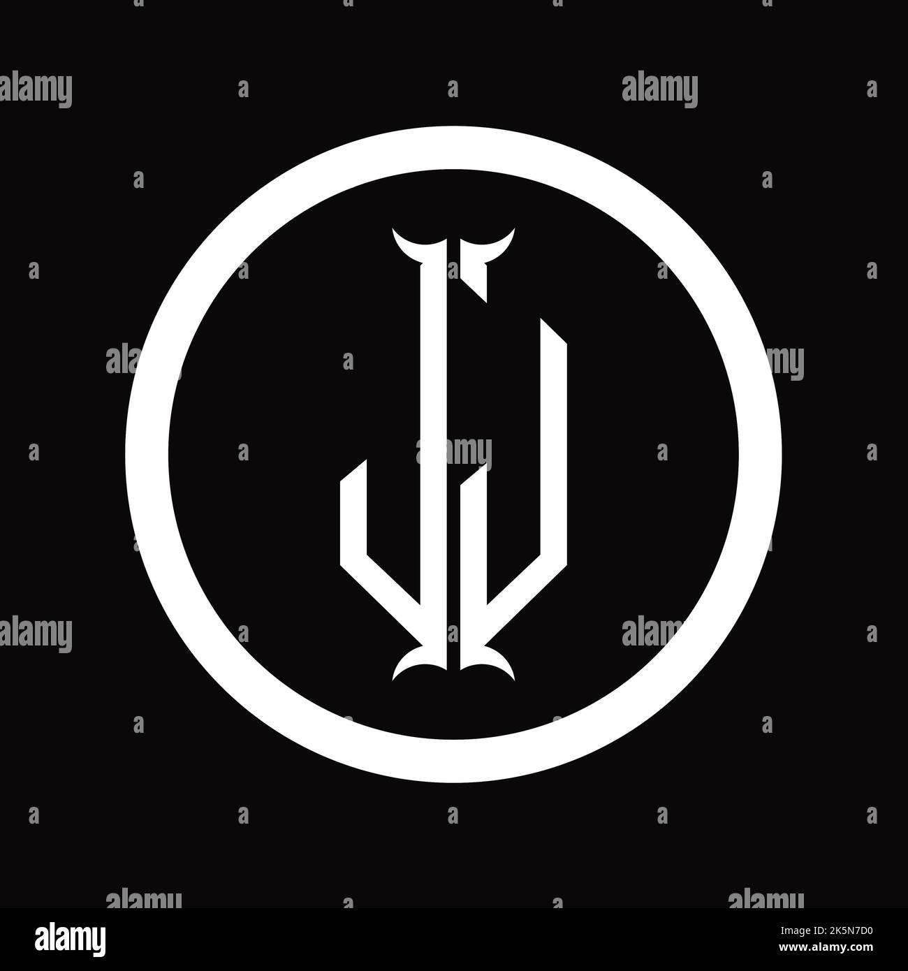 JJ Logo monogram letter with hexagon horn shape design template Stock ...