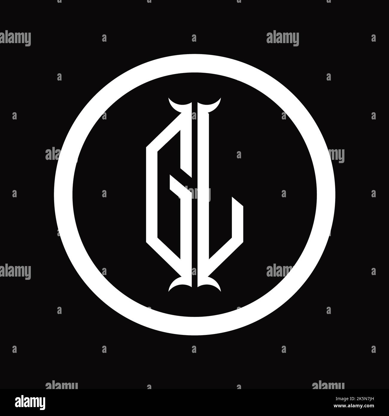 LG Logo monogram letter with hexagon horn shape design template Stock Photo - Alamy