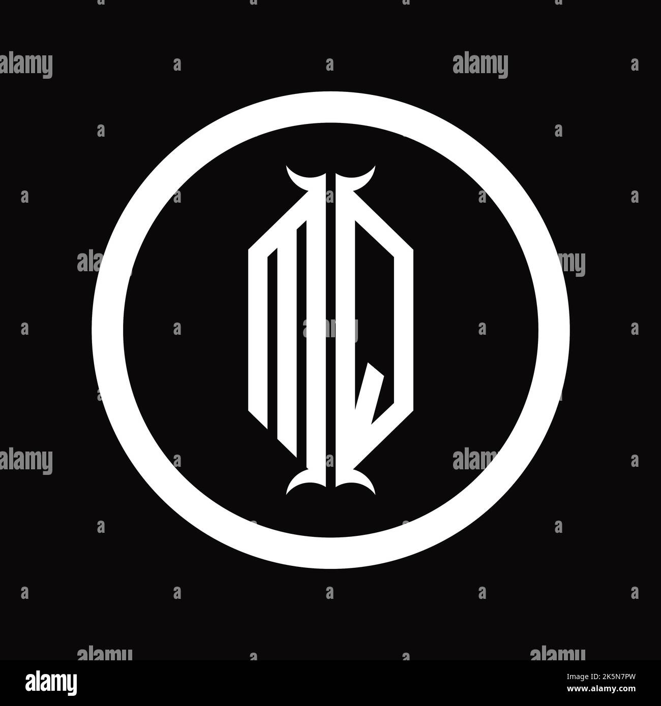 QM Logo monogram letter with hexagon horn shape design template Stock ...