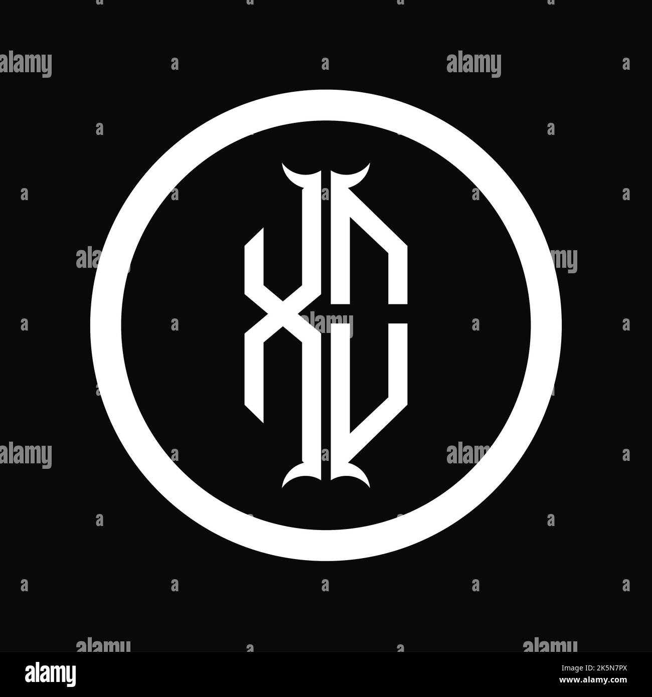 OX Logo monogram letter with hexagon horn shape design template Stock ...