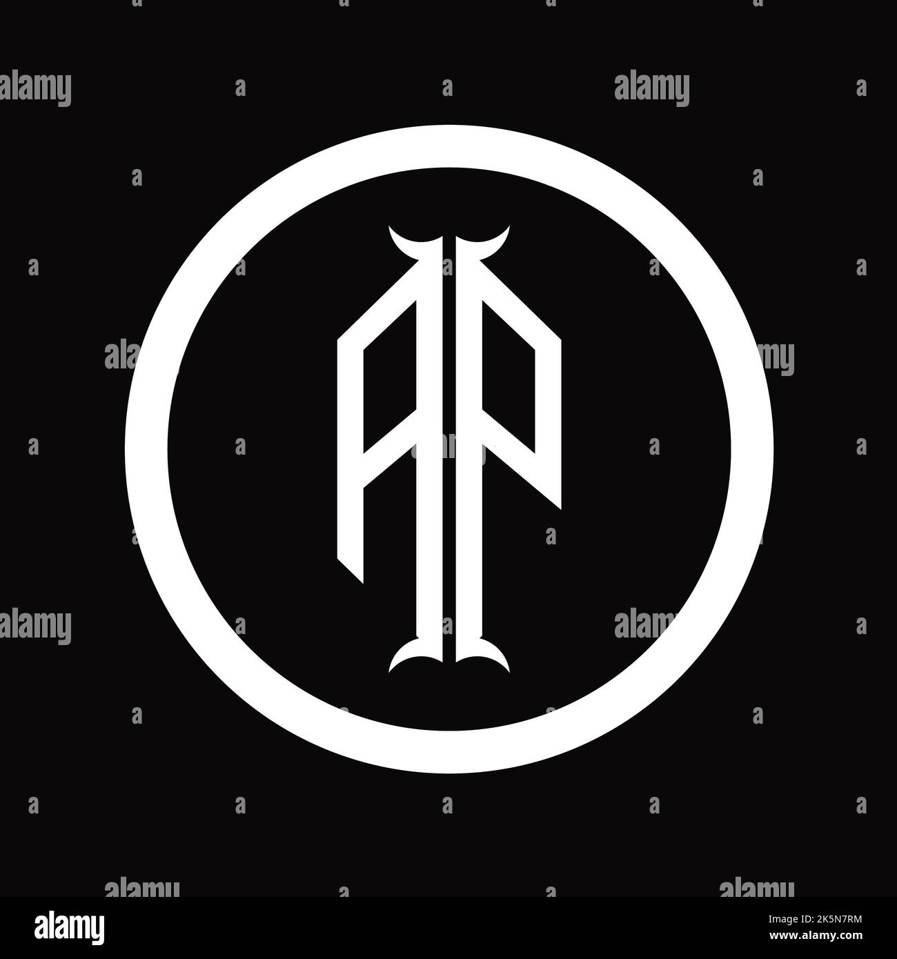 PA Logo monogram letter with hexagon horn shape design template Stock ...