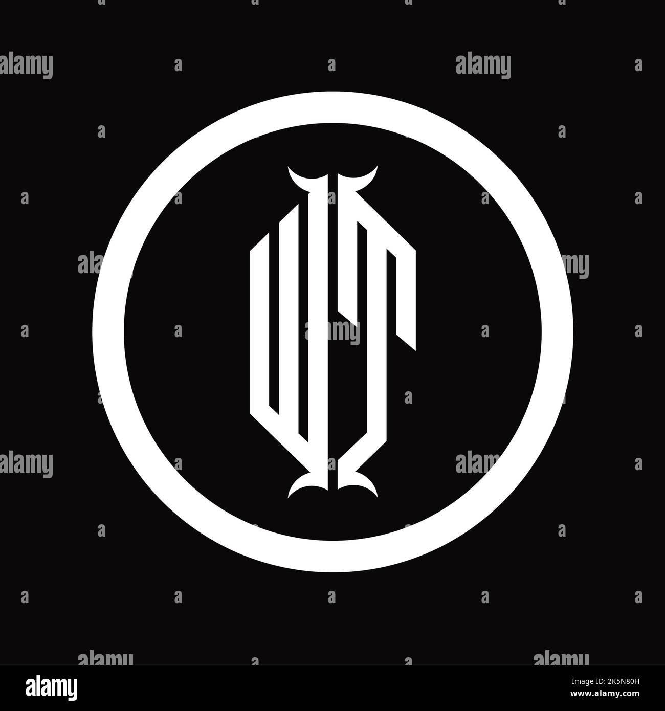 TW Logo monogram letter with hexagon horn shape design template Stock ...