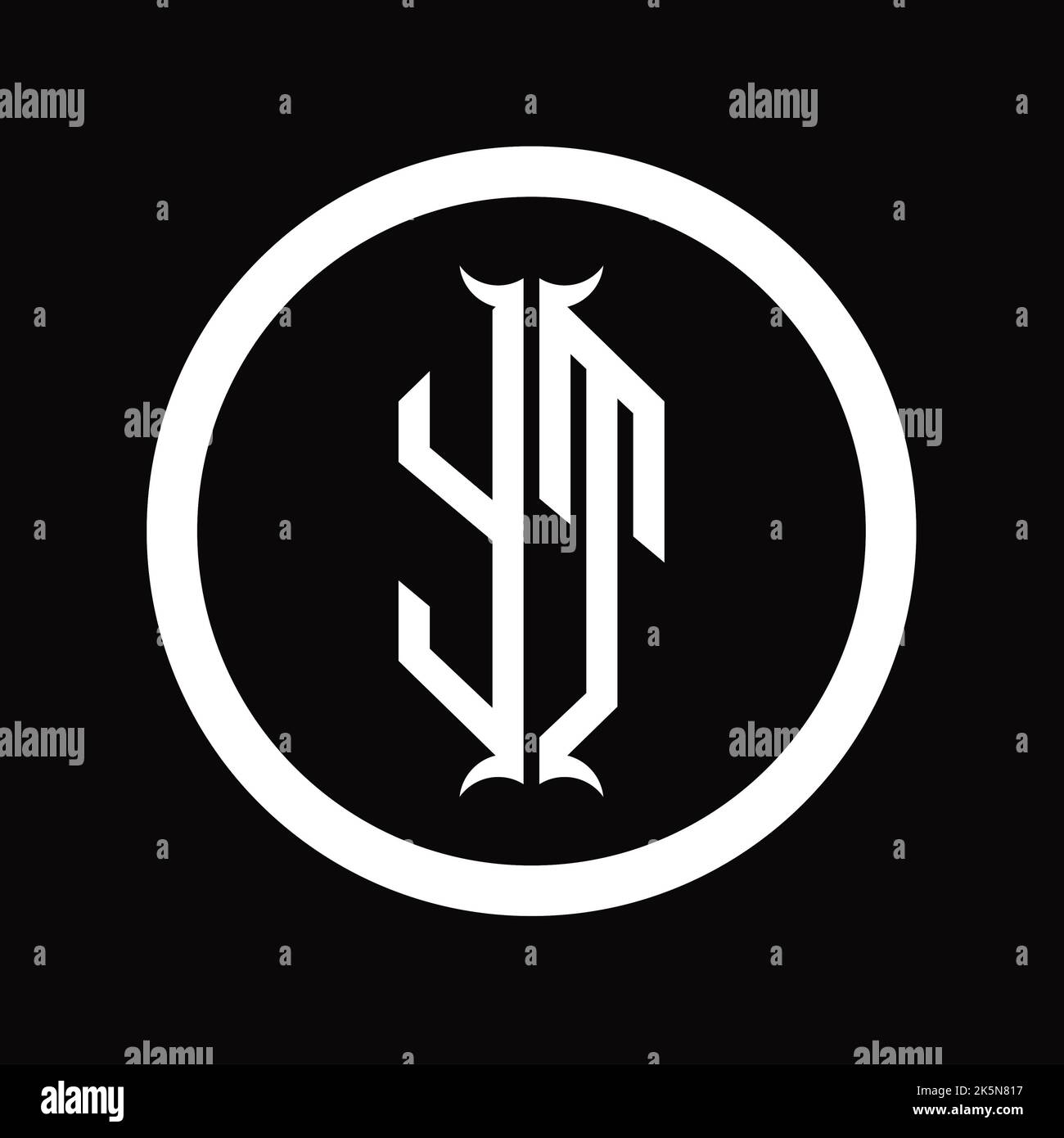 TY Logo monogram letter with hexagon horn shape design template Stock ...