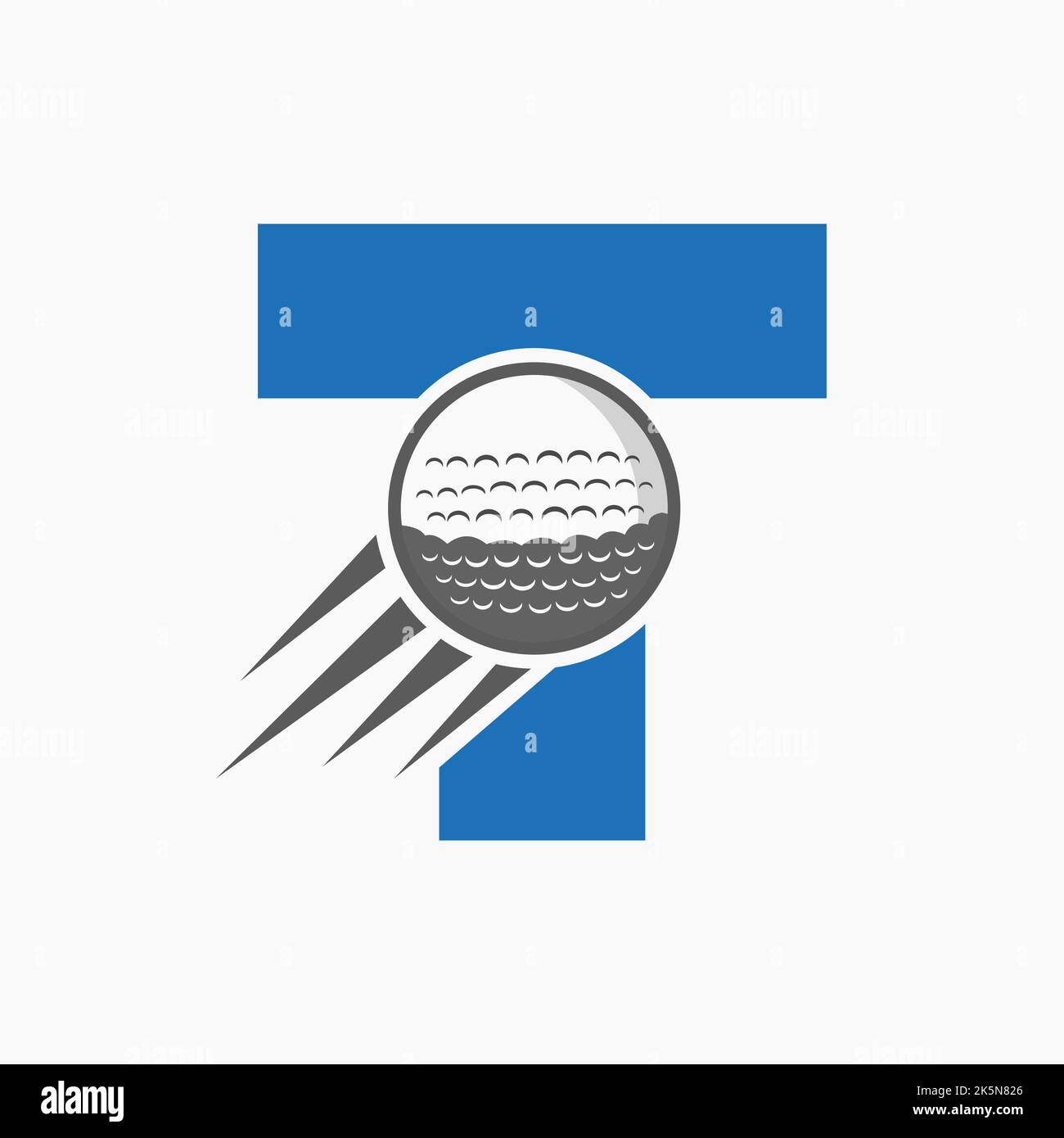 Letter T Golf Logo Concept With Moving Golf Ball Icon. Hockey Sports ...