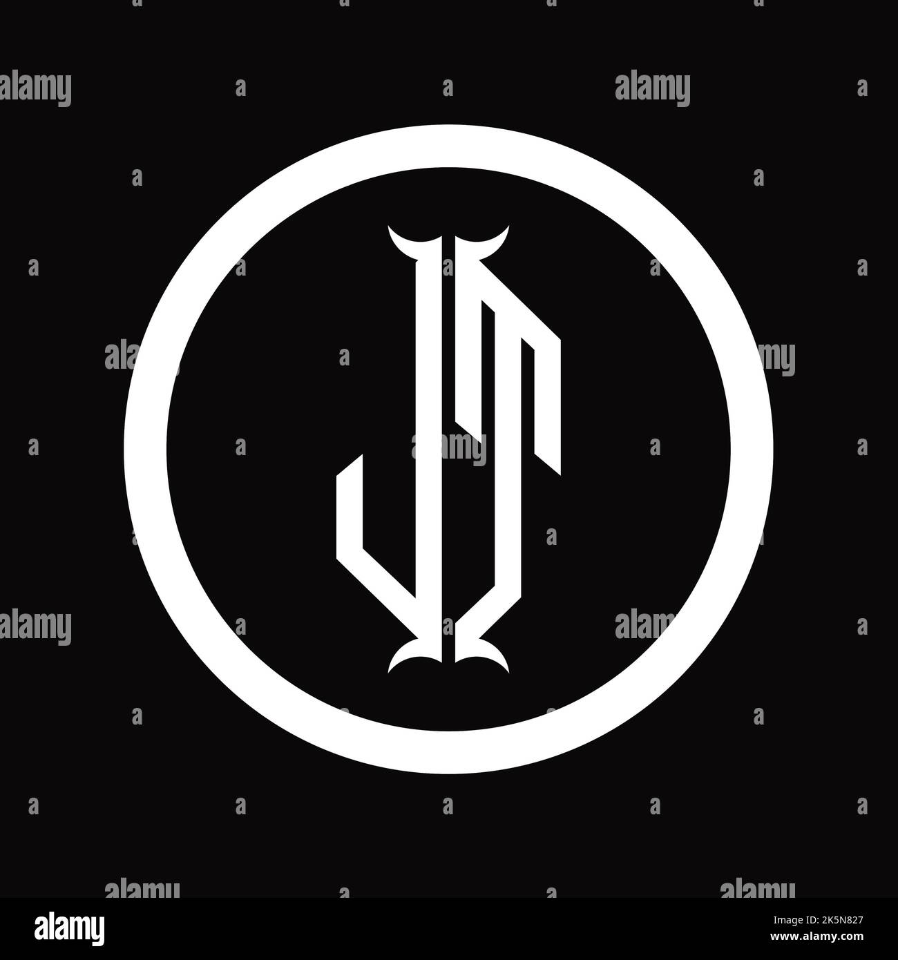 TJ Logo monogram letter with hexagon horn shape design template Stock Photo - Alamy