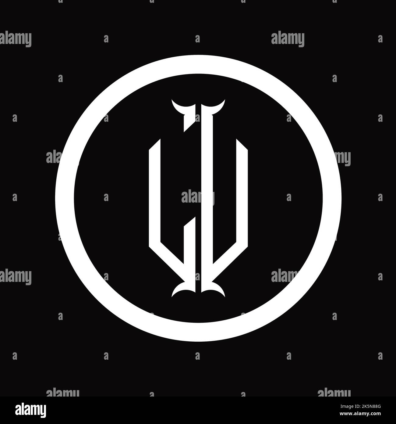 UL Logo monogram letter with hexagon horn shape design template Stock ...