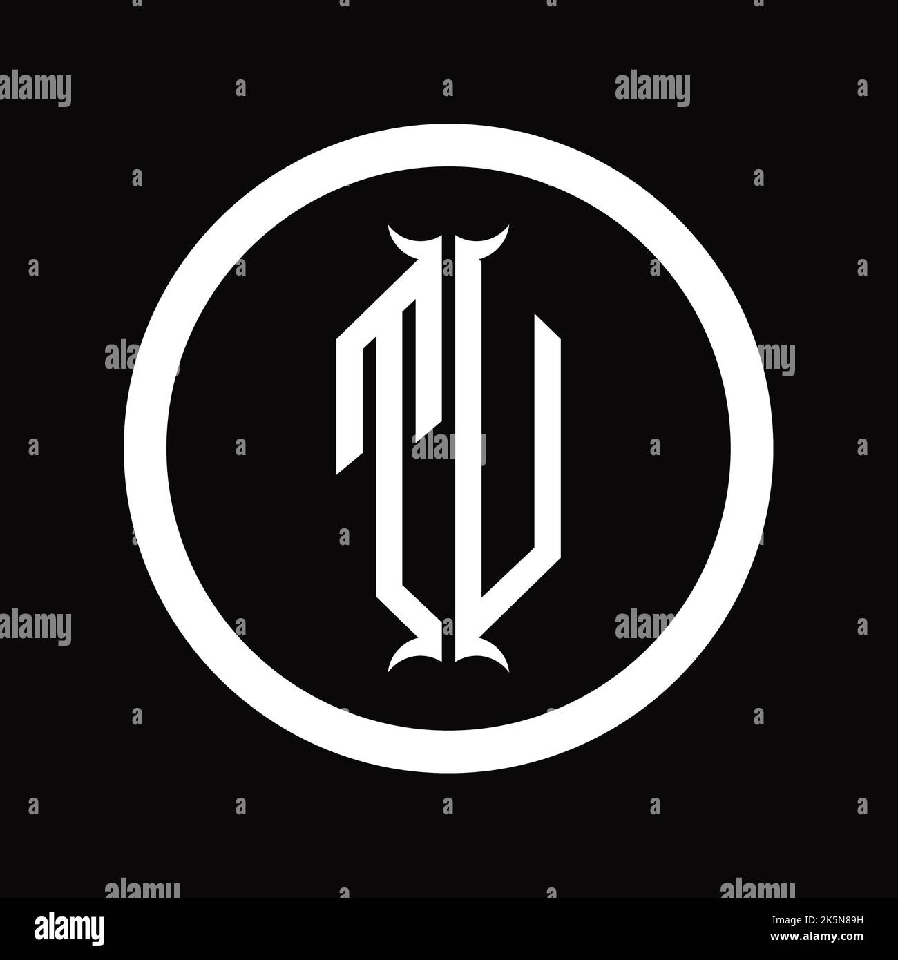 UT Logo monogram letter with hexagon horn shape design template Stock ...