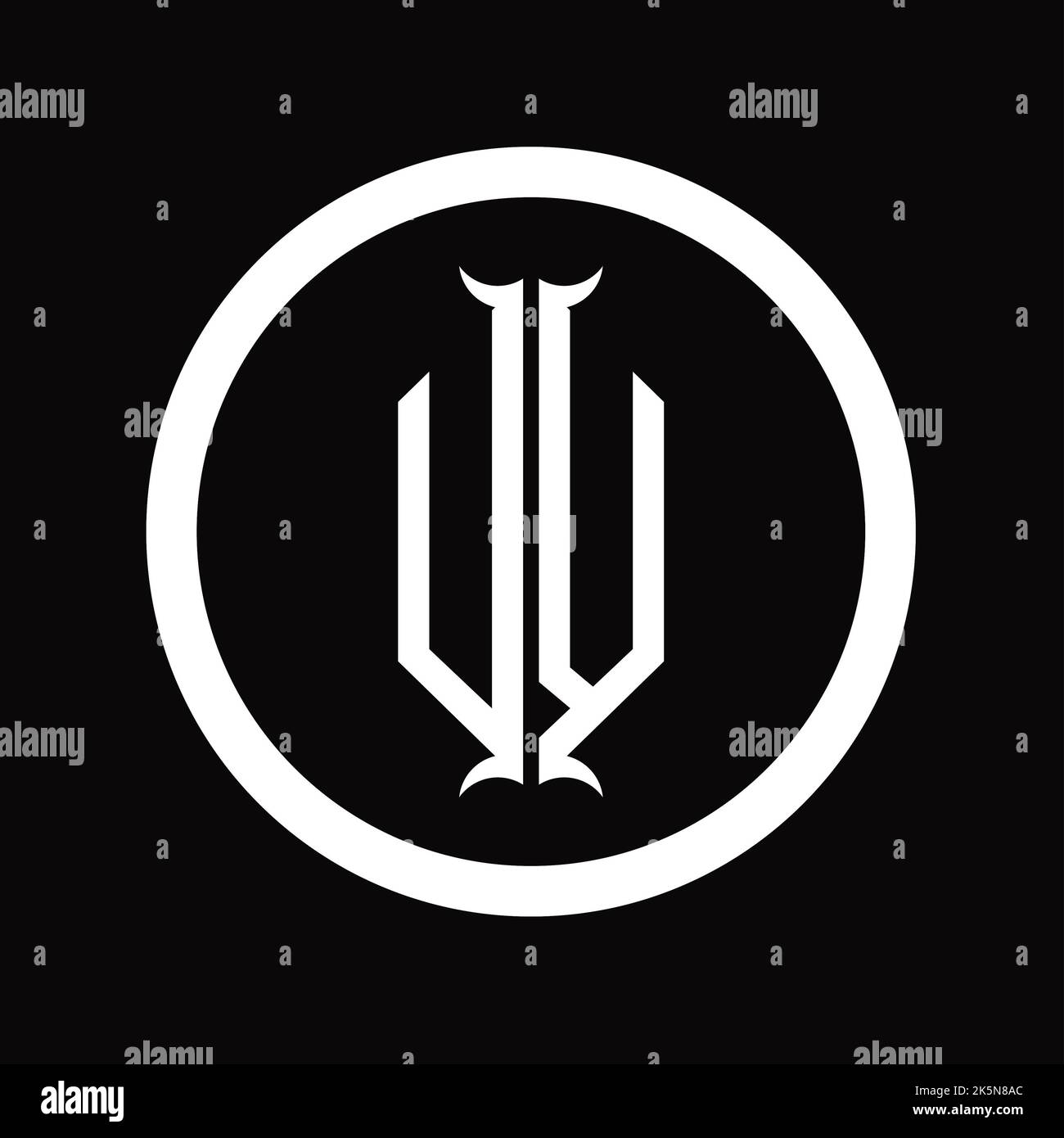 VU Logo monogram letter with hexagon horn shape design template Stock ...
