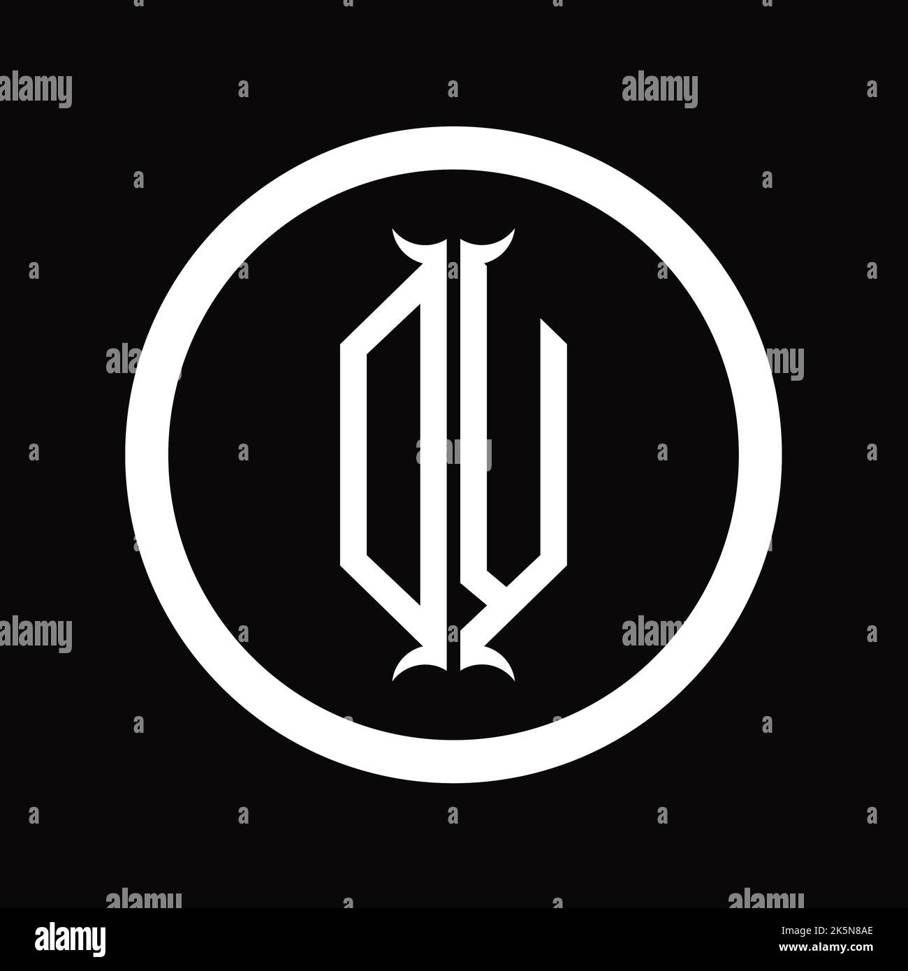 VD Logo monogram letter with hexagon horn shape design template Stock ...