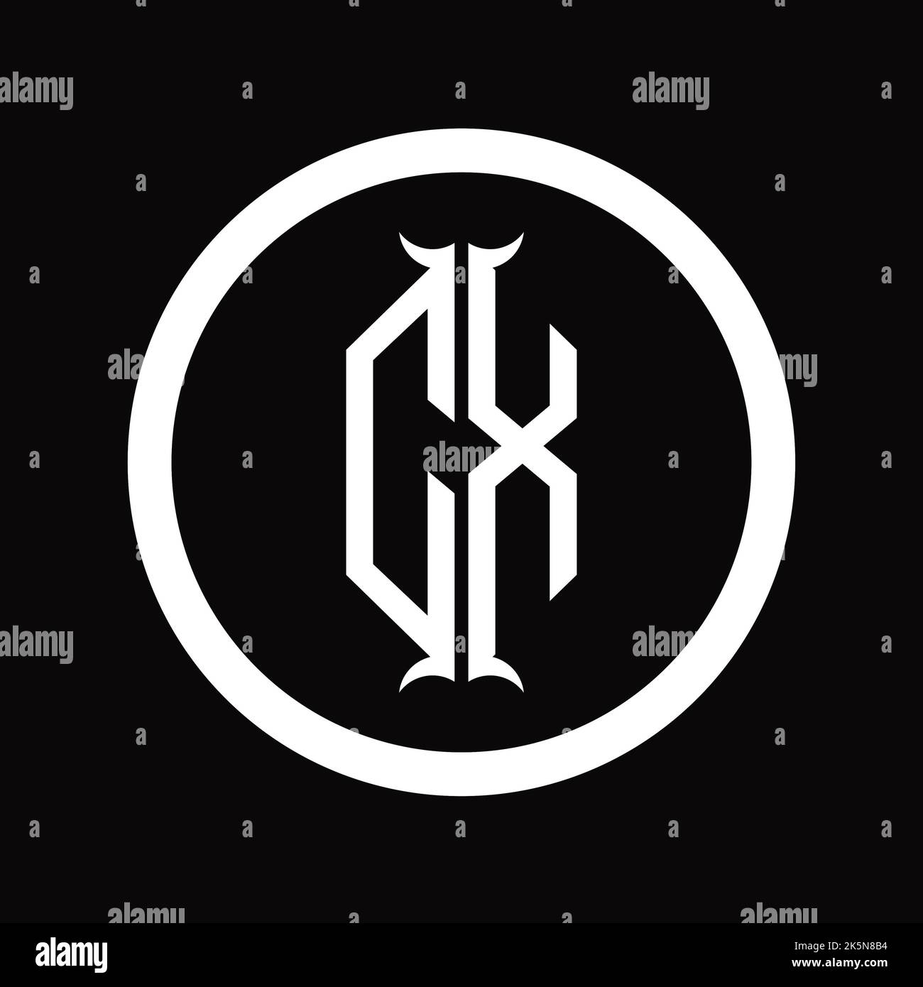 XC Logo monogram letter with hexagon horn shape design template Stock ...