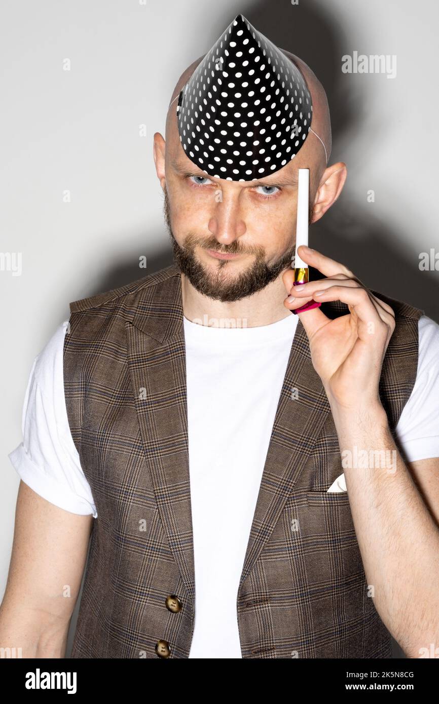 party look silly man birthday fun holiday style Stock Photo - Alamy