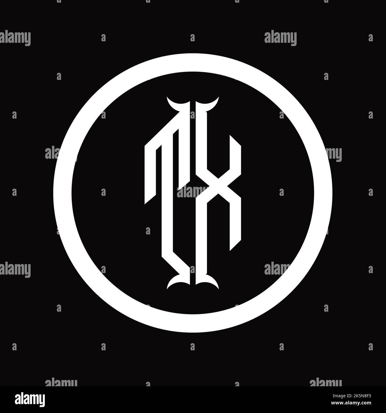 XT Logo monogram letter with hexagon horn shape design template Stock ...