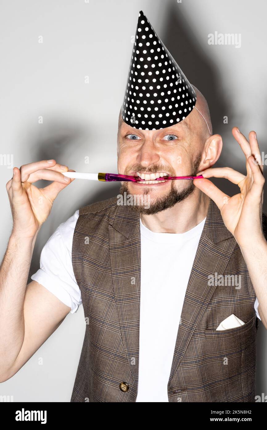 funny celebration silly man birthday holiday Stock Photo - Alamy