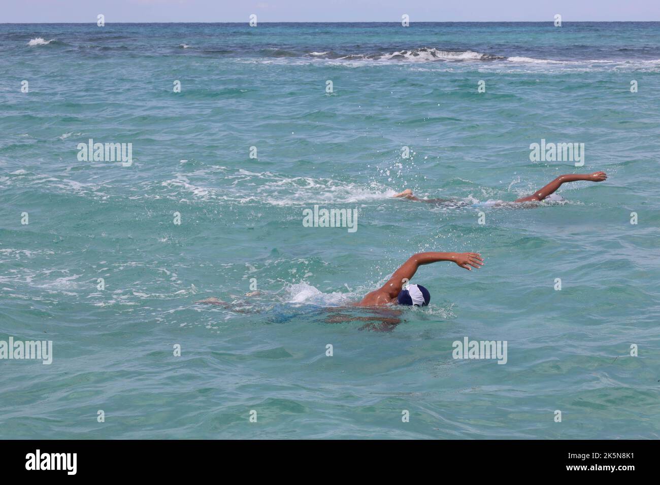 Swimmers in action during the Libya Swimming Competition in Misrata ...