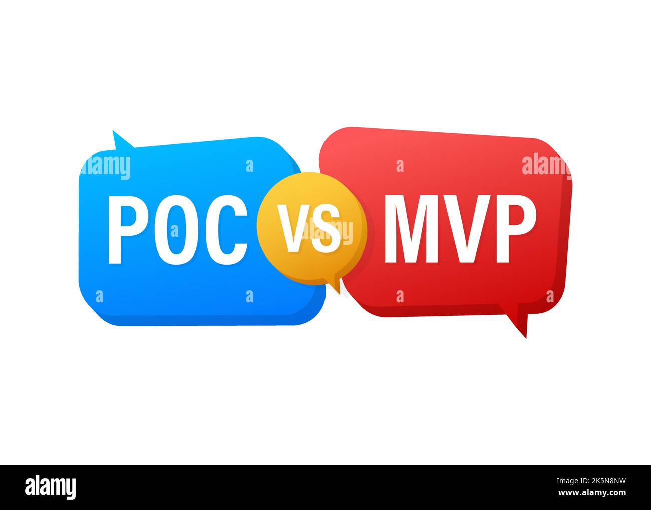 MVP vs POC symbol. Minimum viable product and POC. Vector stock ...
