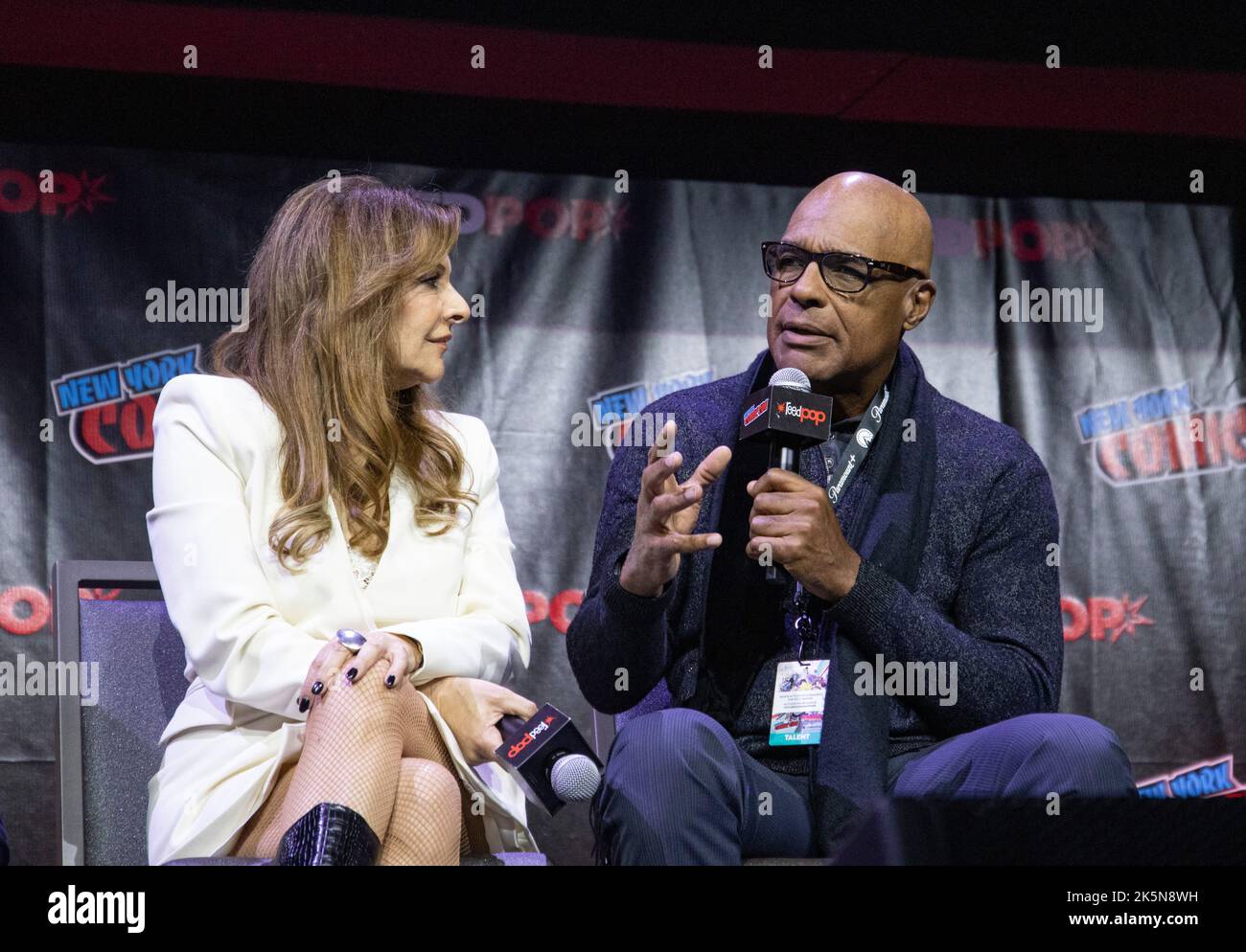 New York, USA. 08th Oct, 2022. Cast members from Paramount Plus's Syar ...