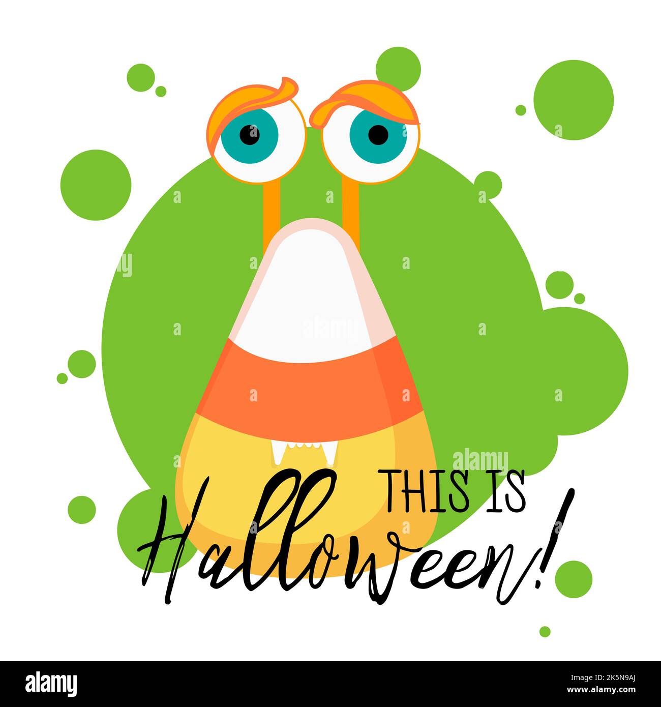 Candy corn set with funny faces. Happy Halloween. Cute cartoon kawaii ...