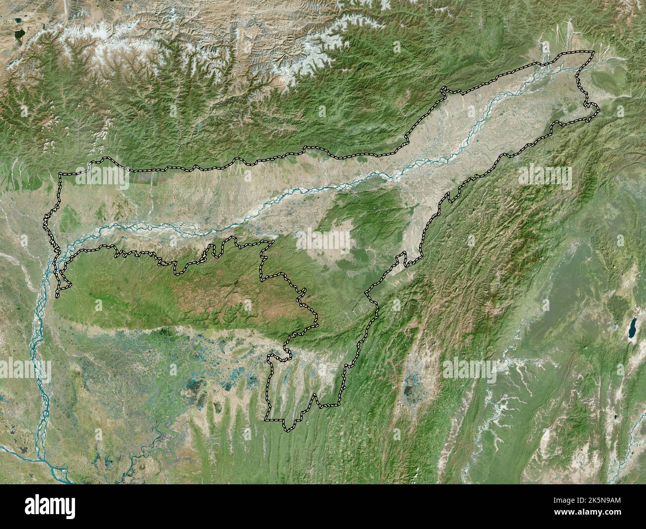 Assam, state of India. High resolution satellite map Stock Photo - Alamy