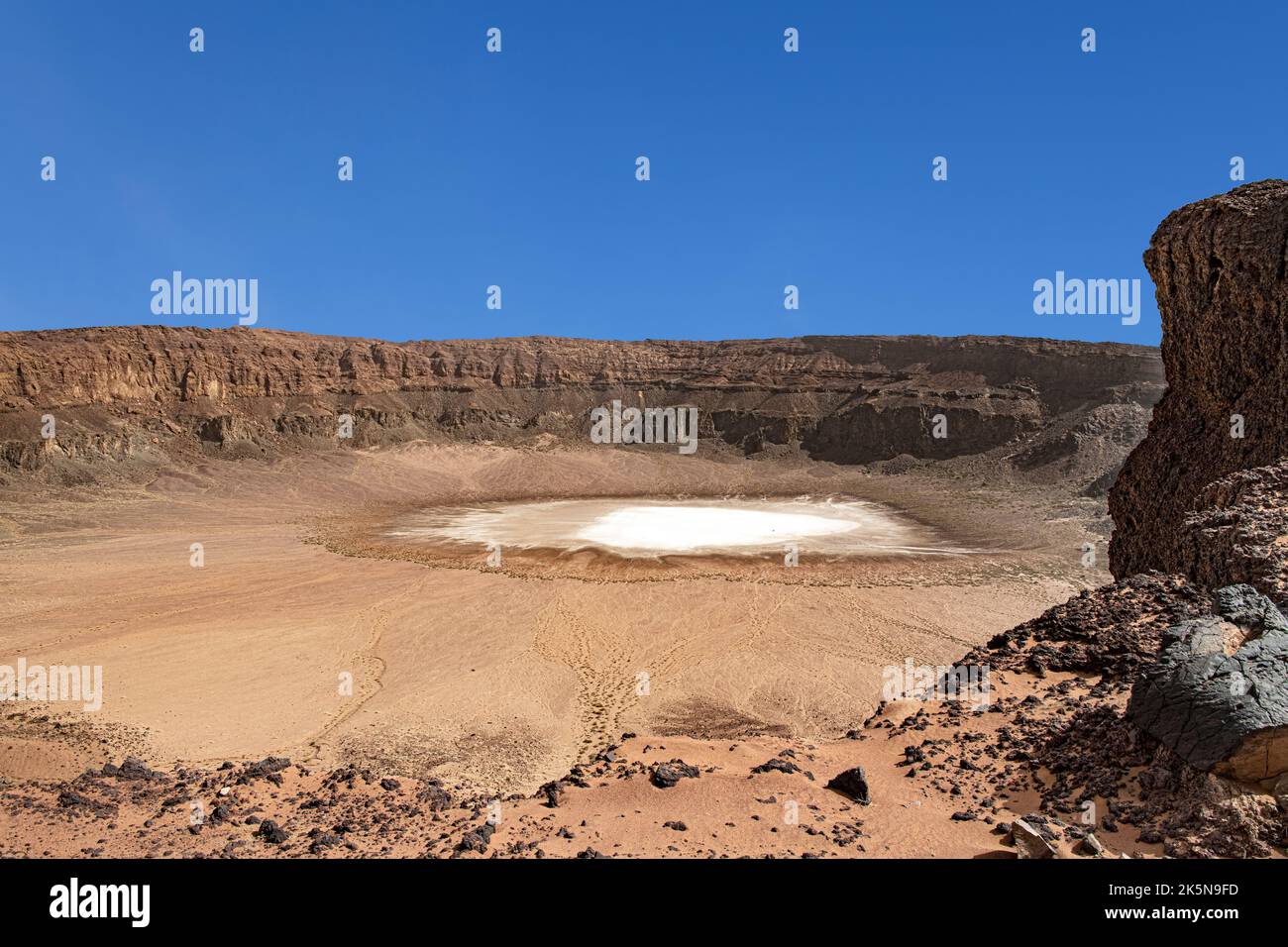 Al Hatima voncanic crater Tabah Hail Province Saudia Arabia Stock Photo ...